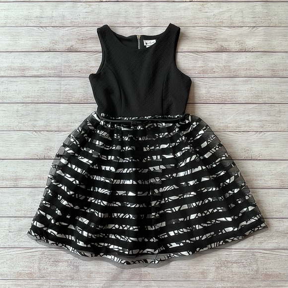 emily west | Dresses | Emily West Black Stripe Fancy Dress | Poshmark
